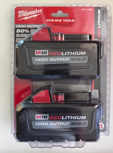 MILWAUKEE M18 REDLITHIUM HIGH OUTPUT XC6.0 Li-Ion Battery Pack (2 Pk ...