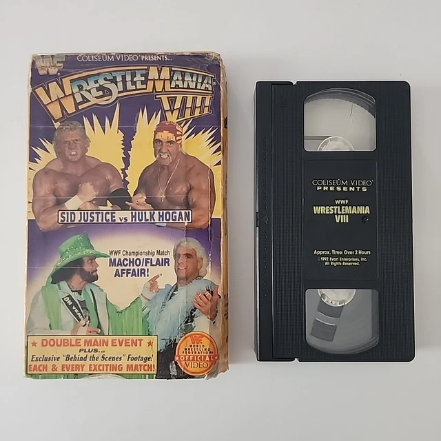 WWF WWE WRESTLEMANIA VIII 8 (VHS, 1992) Big Box Coliseum Hulk Hogan Ric ...