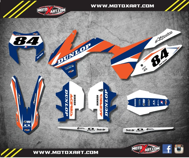 CUSTOM GRAPHICS FULL kit FORCE STYLE style stickers to fit KTM EXC 2014 ...