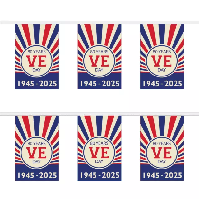 VE DAY 80TH Anniversary 2025 Rectangle Bunting | Fast Free Delivery £12 ... VE DAY 80TH Anniversary 2025 Rectangle Bunting | Fast Free Delivery £12 ...