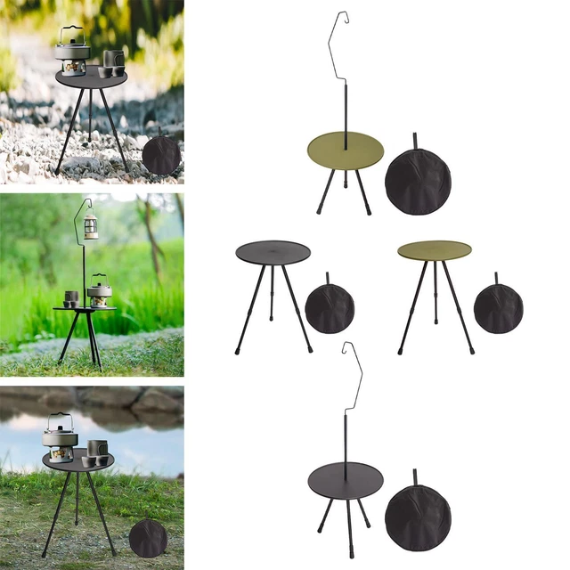 TELESCOPIC ROUND TABLE Folding Height Adjustable Stable Outdoor Durable ...