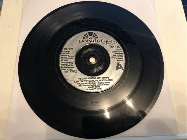 JOHN TRAVOLTA & Olivia Newton-John - The Grease Mega Mix 7" Vinyl ...