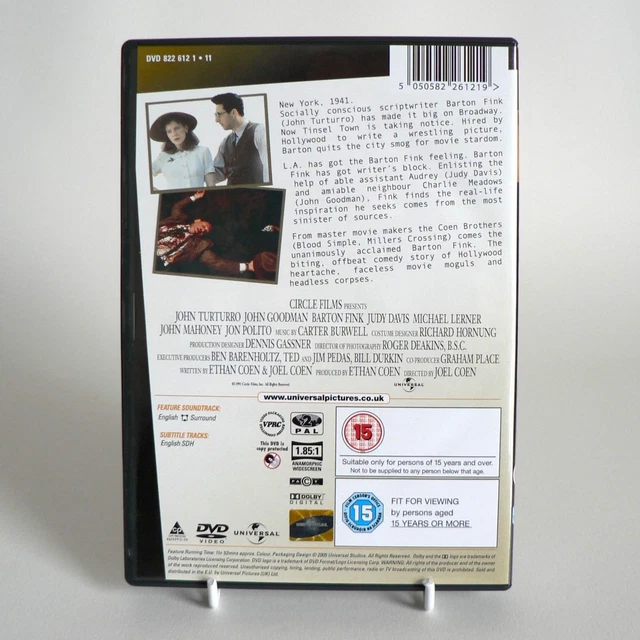 BARTON FINK (DVD, 2005) John Goodman, Mahoney, Polito, Turturro, Coen ...
