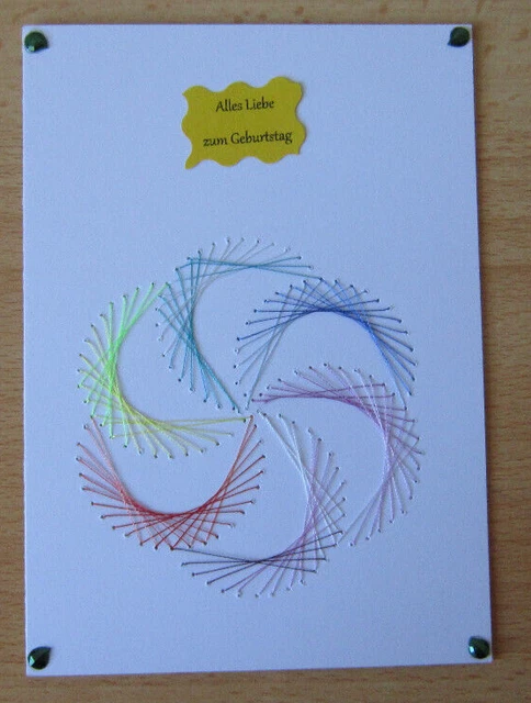 FADENGRAFIK. GLÜCKWUNSCH GLÜCKWUNSCHKARTE doppel Karte, EUR 1,35 ...