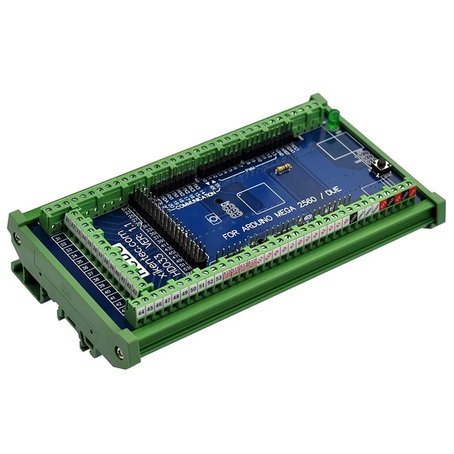DIN RAIL MOUNT Pinout Breakout Terminal Block Module for Arduino MEGA ...