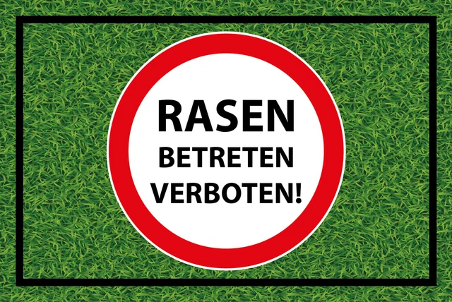 BLECHSCHILD 20X30 RASEN Betreten Verboten Verbots Tafel Wand Deko Bar ...