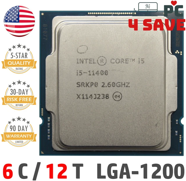 11TH GEN INTEL Core i5-11400 CPU 2.6GHz (Turbo 4.4GHz) 6-Core 12M LGA ...