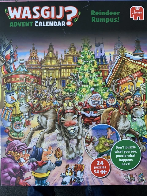 WASGIJ CHRISTMAS ADVENT Calendar 2025 - 24 Puzzle Set, Reindeer Rumpus ...