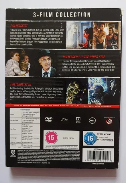 POLTERGEIST - 3 FILM DVD COLLECTION - POLTERGEIST I, II (The Other Side ...