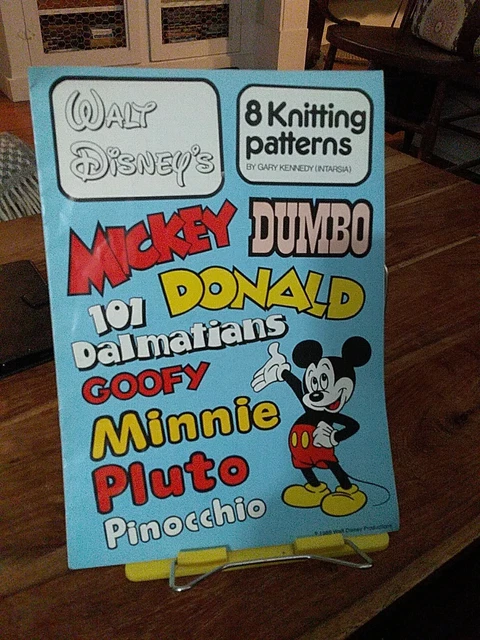 RARE INTARSIA WALT Disney's Mickey Donald Pluto 8 Knitting Patterns All ...