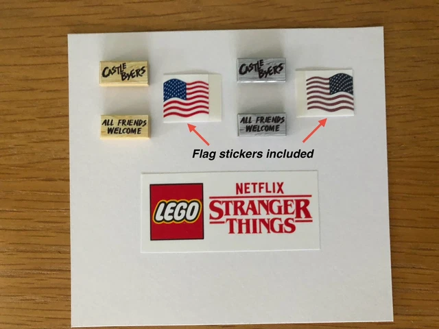 LEGO STRANGER THINGS ‘CASTLE BYERS’ & upside down CUSTOM Sticker Tiles ...