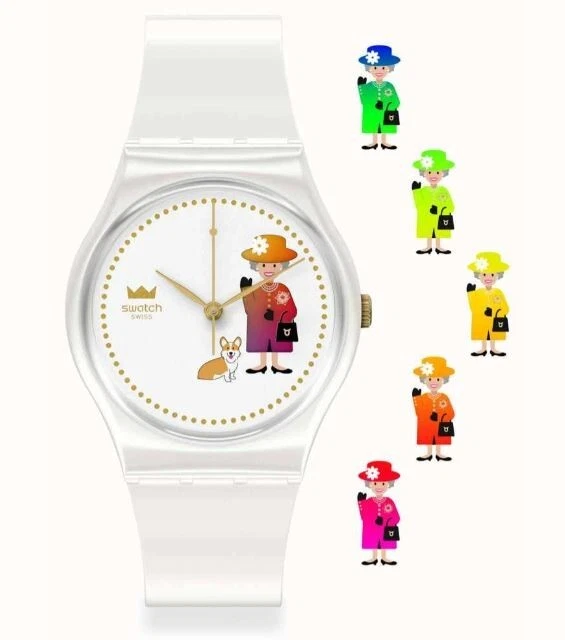 SWATCH 2022 HOW Majestic Queen Elizabeth Platinum Jubilee Watch Brand ...