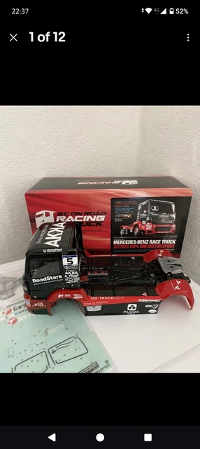 TAMIYA MERCEDES ACTROSS 1/14 MP4 Race Truck Body+bumpers, Boxed, wheels ...