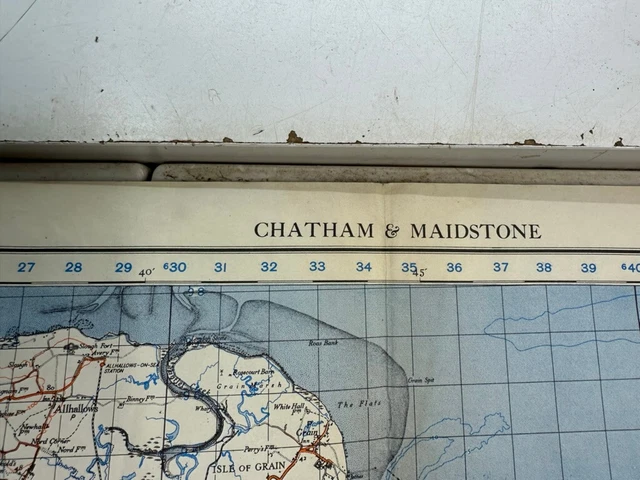 ORIGINAL WW2 BRITISH Army OS Map of England - War Office - Chatham ...