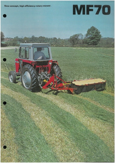 MASSEY FERGUSON MOWER MF70 Brochure - MF 70 - 4 pages £3.99 - PicClick UK