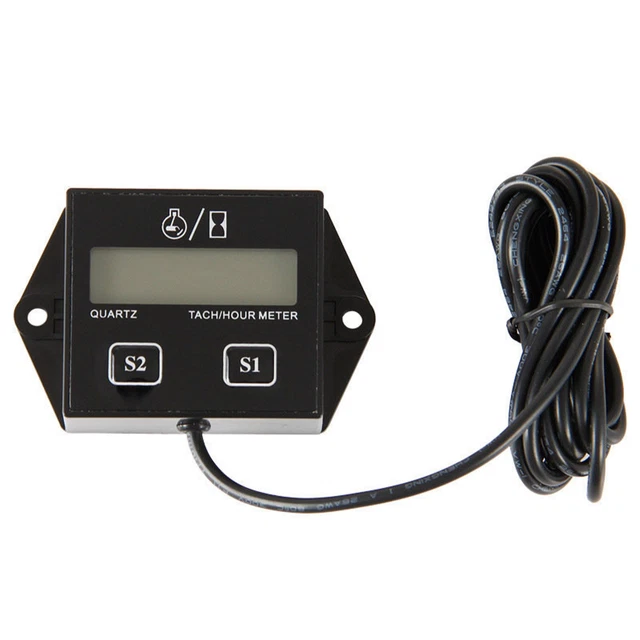 DIGITAL ENGINE RPM Tach Hour Meter Tachometer Gauge For Moto Marine ...