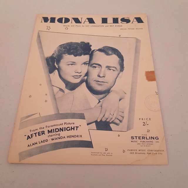 MONA LISA FR After Midnight aka Captain Carey, USA Rare 1950 Oz Sheet ...