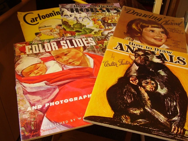 HOW TO DRAW & Paint Series x 5 Vintage Tutorial Magazines Walter T ...