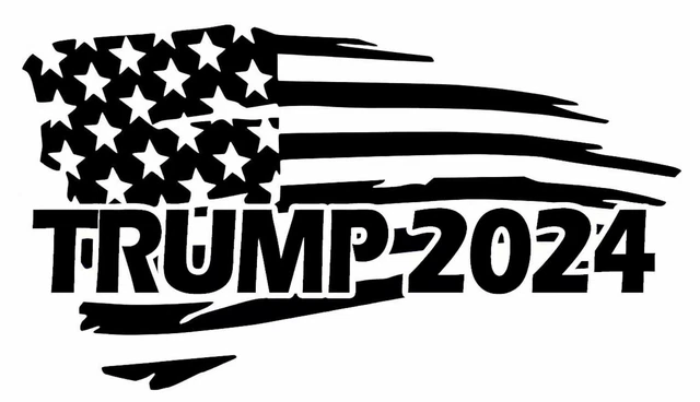 TRUMP 2024 US FLAG Vinyl Decal Sticker - America Patriot USA Car Truck ...