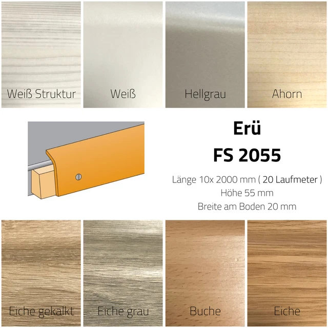 ERÜ FS 2055 Sockelleiste Standard 10x 2m (=20 Laufmeter) EUR 74,90 ...