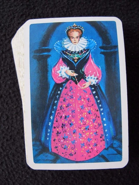 VINTAGE PLAYING CARDS 1970s Waddington Pack Deck 70s Queen Elizabeth 1 ...