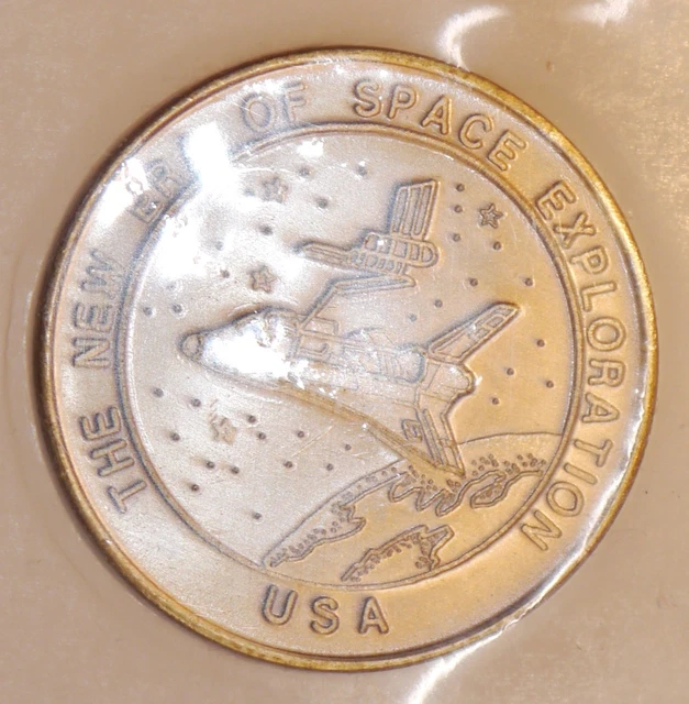 GEDENKMÜNZE NASA SPACE Shuttle Challenger STS8 1983 Bronze, Durchm ca ...