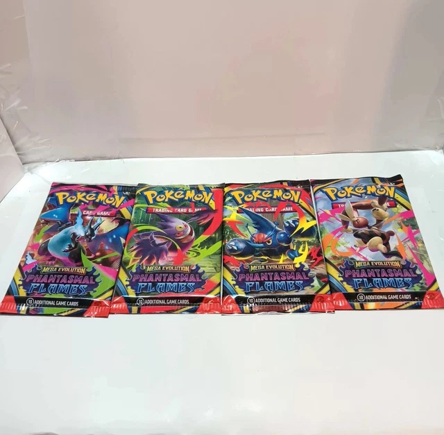 POKEMON TCG MEGA Evolution Phantasmal Flames Booster Pack Art Set 4 ...