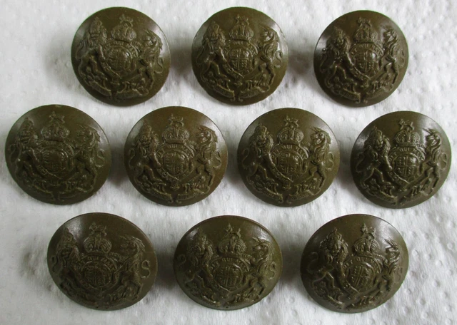 10X UK ARMY:&GENERAL SERVICE GREATCOAT BUTTONS" (25mm, War Economy, GS ...
