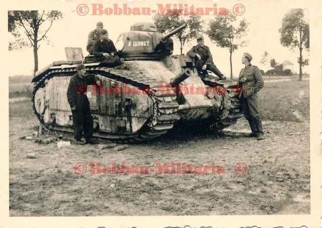 E101 FOTO FRANKREICH Wehrmacht Char B1 QUINCY n° 415 Beute Panzer ...