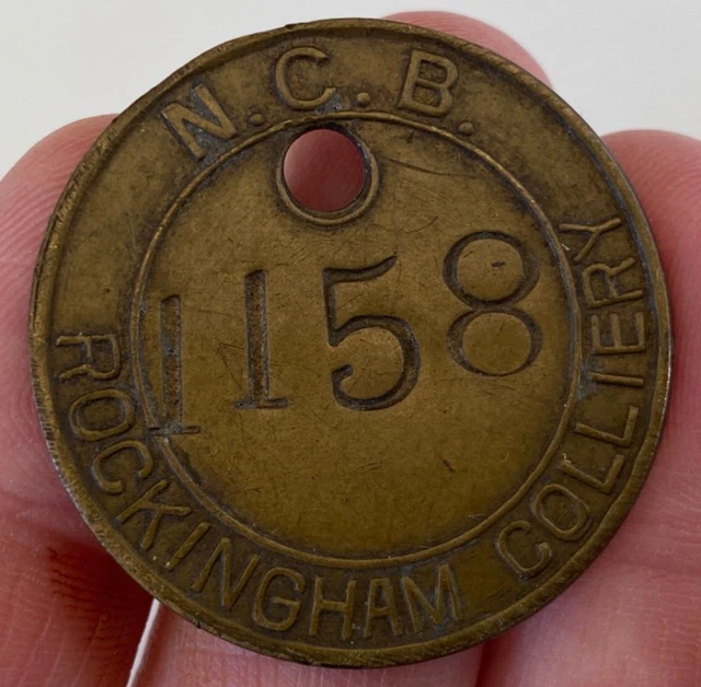 VINTAGE ROCKINGHAM COLLIERY PIT Brass Miners Check Tally Token £10.00 ...