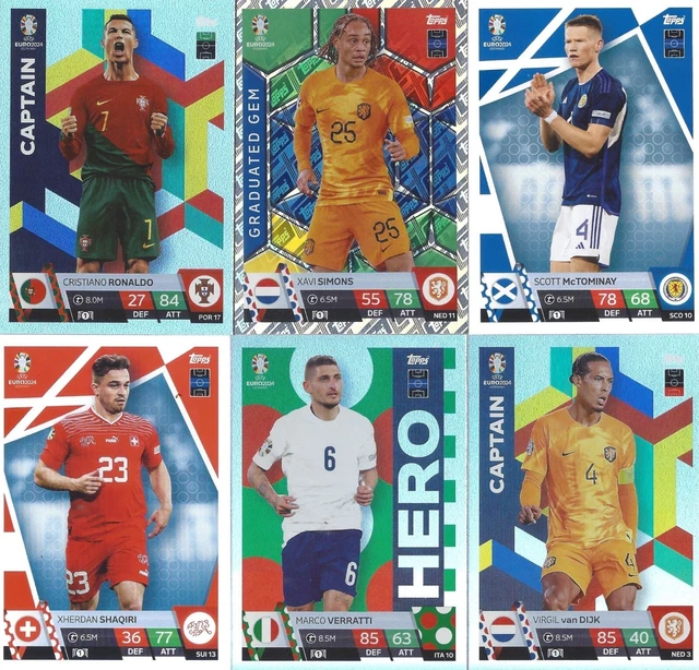 TOPPS MATCH ATTAX UEFA EURO 2024 Base Cards Portugal Scotland Italy # ...