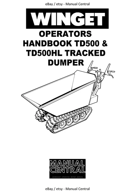 WINGET (HONDA) Td500 Td500Hl Tracked Dumper Operator And Parts Manual £ ...
