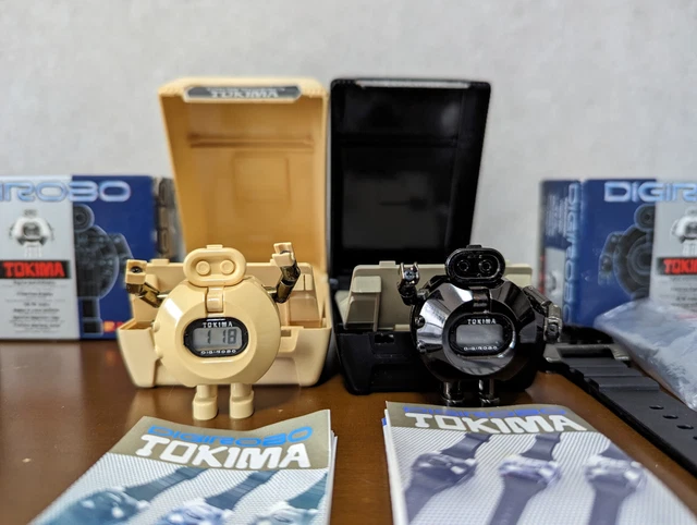 BANDAI TOKIMA WHITE & [JUNK] Black Digi Robo watch wristwatch Set ...