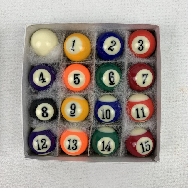 MINI BILLIARDS BALLS Pool Set For Pool Table Family Game L56 £8.99 ...