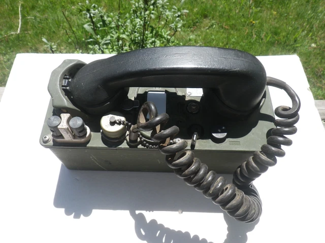 VINTAGE US ARMY Field Telephone Set TA-312/PT Military Radio, UNTESTED ...