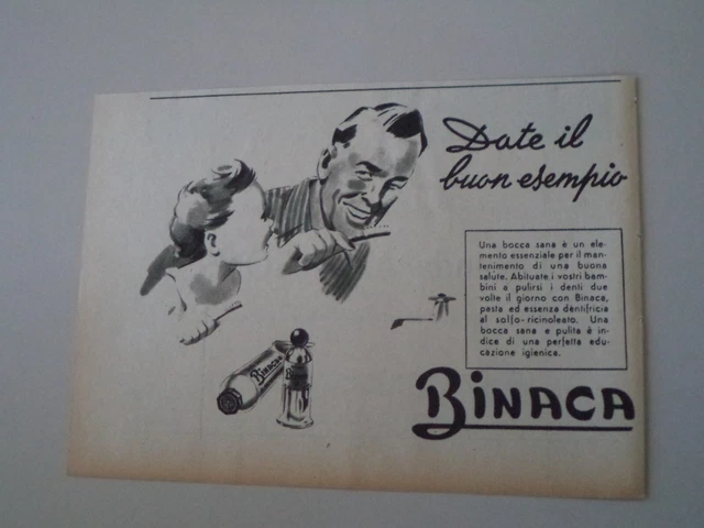 ADVERTISING PUBBLICITÀ 1952 DENTIFRICIO BINACA EUR 6,00 - PicClick FR