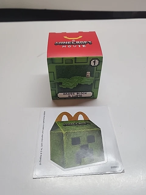 MCDONALD'S A MINECRAFT Movie Grass Block & Llama #1 Happy Meal Toy 2025 ...