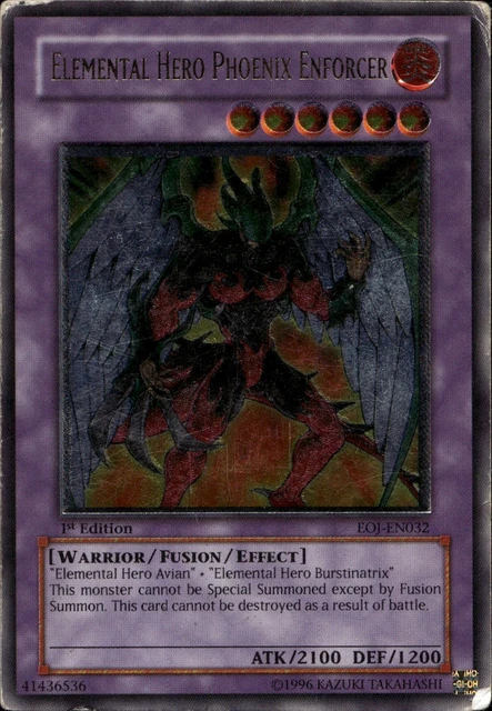 ELEMENTAL HERO PHOENIX Enforcer 1st Ed Ultimate Rare EOJ-EN032 Yu-Gi-Oh ...