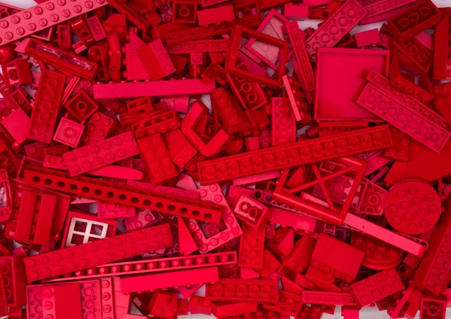 RED LEGO BRICKS, Mixed Lot, Good Clean Condition, Vintage Parts, 500g £ ...