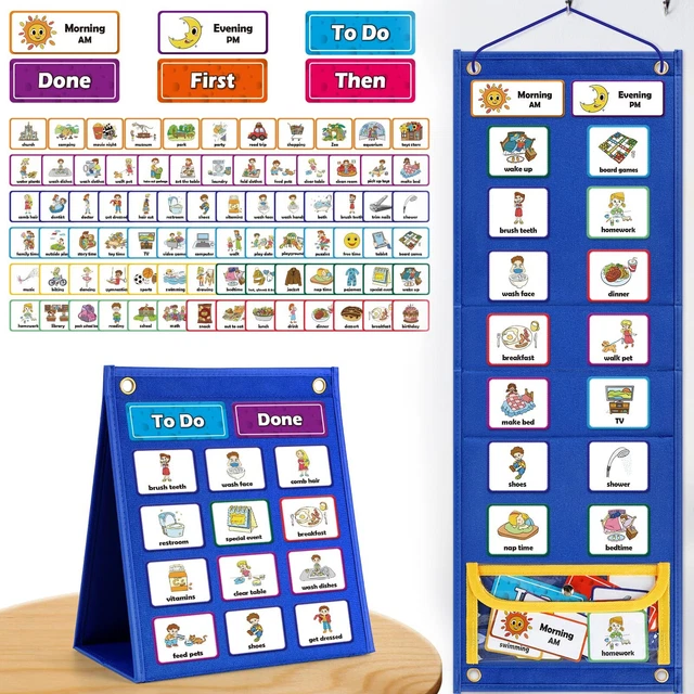 DAILY VISUAL SCHEDULE For Kids Home Chore Chart Card Kids Daily Routine ...