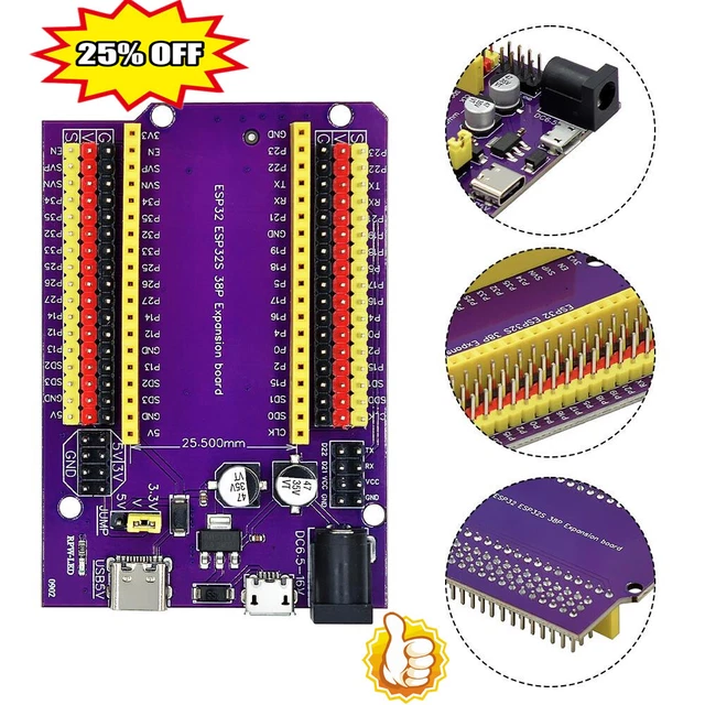 SCHEDA DI ESPANSIONE ESP32-38PIN ESP32 scheda breakout adattatore ... SCHEDA DI ESPANSIONE ESP32-38PIN ESP32 scheda breakout adattatore ...