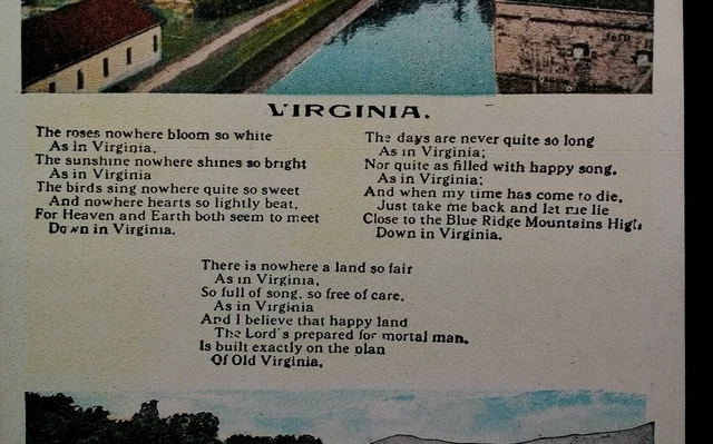 VIRGINIA POSTCARD POEM Early 1900s Battleship Railroad £13.56 - PicClick UK