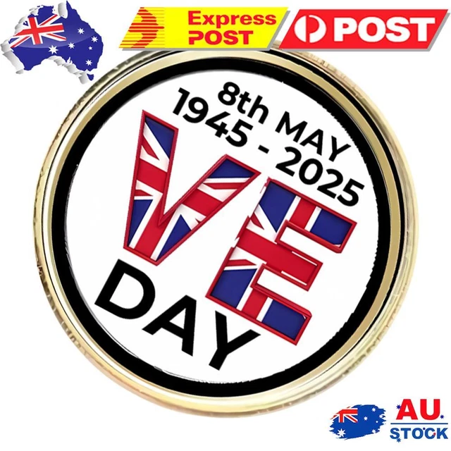 VE DAY 80TH Anniversary 1945-2025 Emblem Pin Aolly Metal Badge for Hat ...