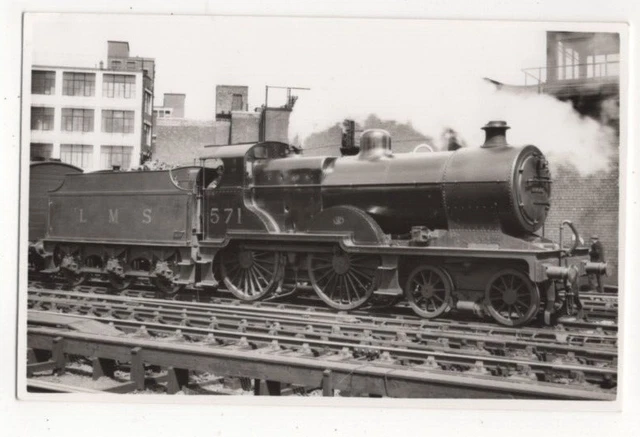 LMS RAILWAY STEAM Locomotive 571 Photomatic Postcard-Size Repro Photo ...
