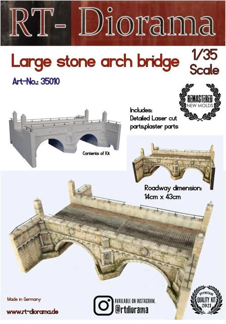LARGE STONE ARCH Bridge Standard Stone Arc Bridge 1:35 Diorama Model ...