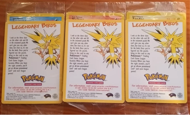 SEALED POKEMON CARD Legendary Birds Promo x3 Near Mint-Zapdos,Moltres ...