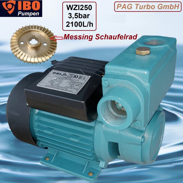 KREISELPUMPE GARTENPUMPE 250 Watt - 2100 L/h - 3,5 bar - 35m EUR 62,99 - PicClick DE