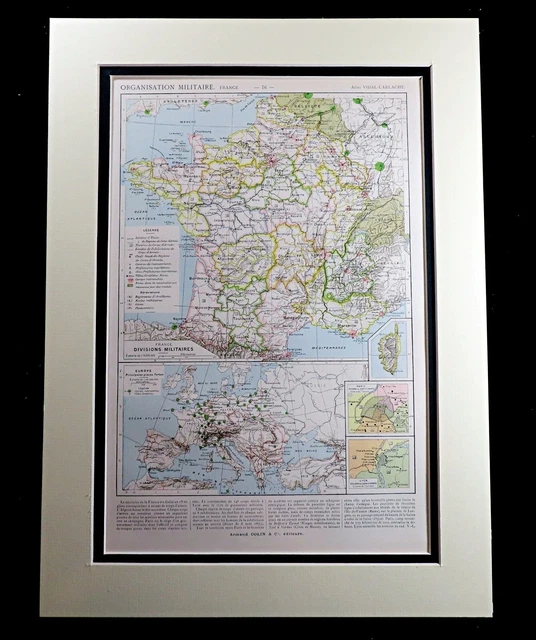 MILITARY MAP OF France French Fortress Army Camp Plan Geography Antique ...