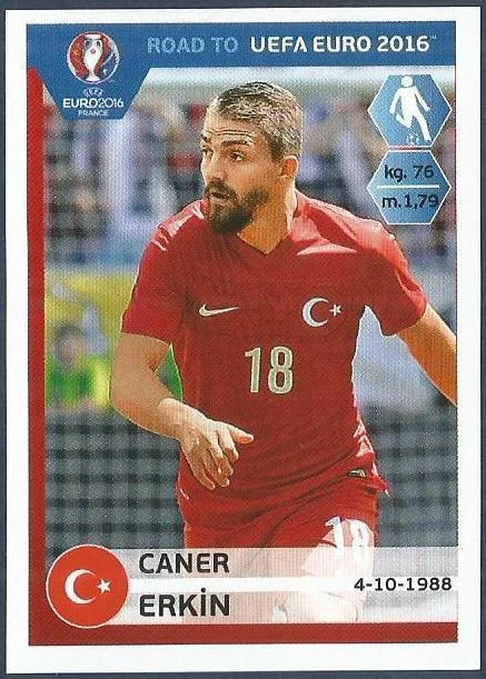 PANINI ROAD TO Uefa Euro 2016- #375-Turkey-Caner Erkin EUR 1,39 ...