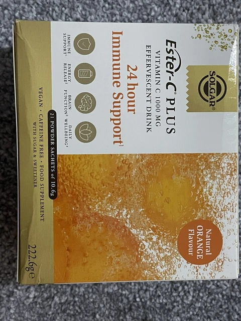 SOLGAR ESTER-C PLUS Effervescent Vitamin C 1000mg Drink Powder Sachets ...